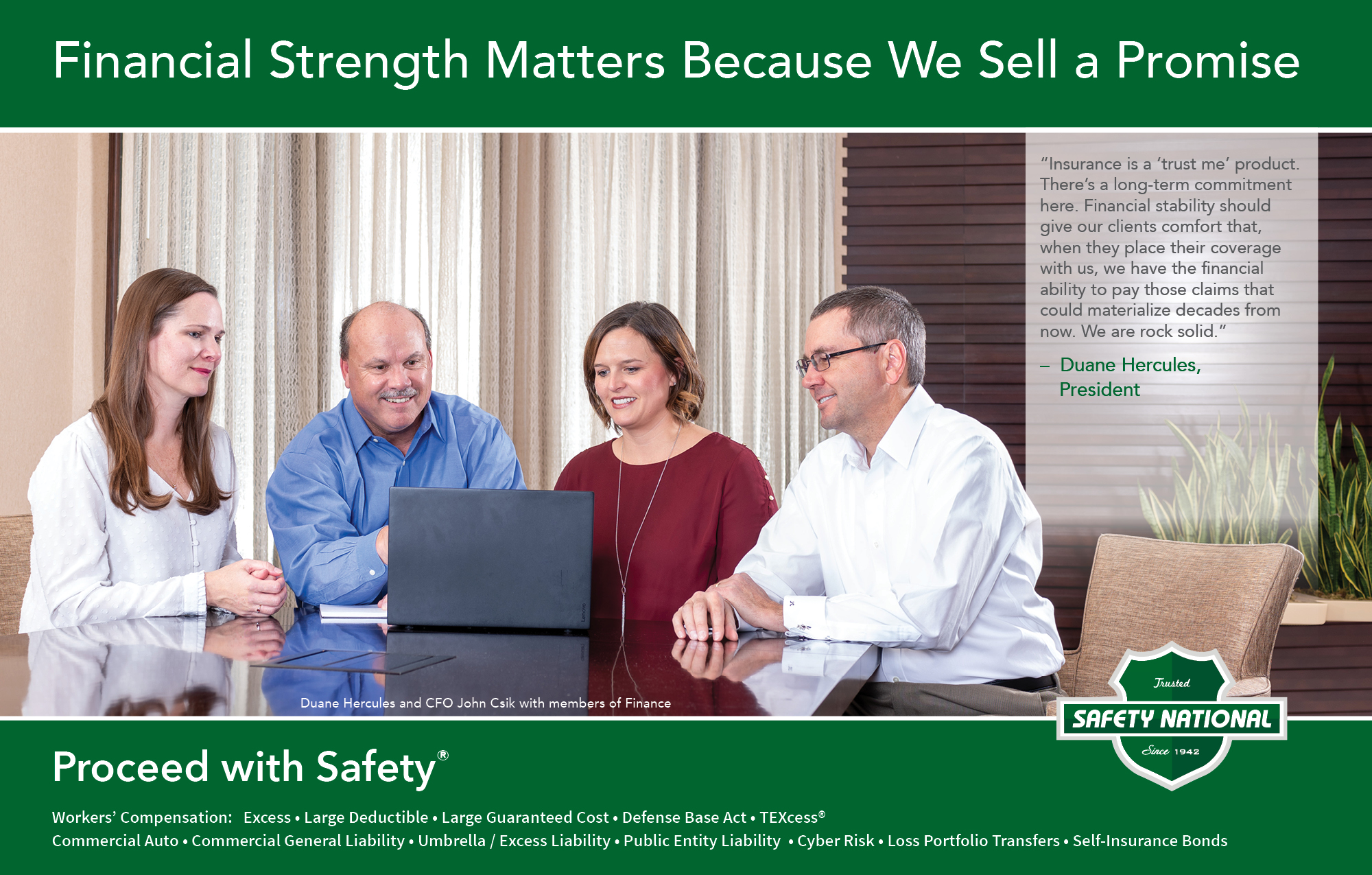 Financial Strength Matters Because We Sell a Promise - Safety National